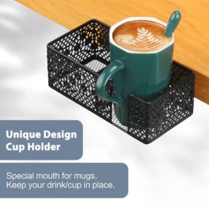 Aurynns Desk Organizer Clip on Desk Cup Holder Pencil Holder for Desk Storage Beverages Phone Holder Desk Organizer and Accessories Office School Home