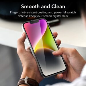 ESR for iPhone 13 Pro Max/iPhone 14 Plus Screen Protector, [9H Hardness] [Military Grade Shatterproof] Full Coverage Ultra-tough Tempered Glass Film, Easy Installation Frame, 2 Pack