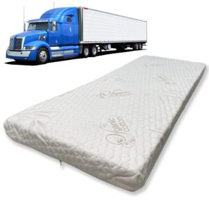 foamma 6" x 24" x 78" semi truck memory foam trucker mattress, washable organic cotton cover, heavy duty and durable, comfortable, made in usa