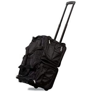 dejuno 20-inch carry-on rolling duffle bag, black, one size