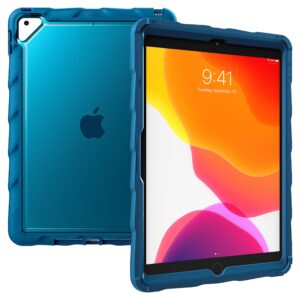 gumdrop droptech clear case fits apple ipad 9th | 8th | 7th gen (10.2-inch) designed for k-12 students teachers & classrooms–drop tested rugged shockproof bumpers for reliable device protection – teal