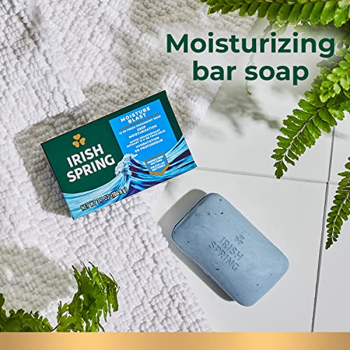 Irish Spring Bar Soap for Men, Moisture Blast, 3.7 Oz, 24 Pack