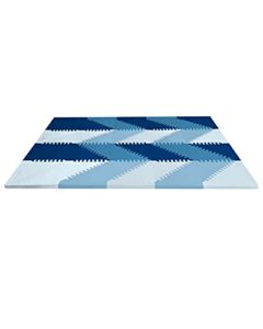 skip hop baby play mat, interlocking foam floor tiles, 70" x 56", playspot, blue ombre