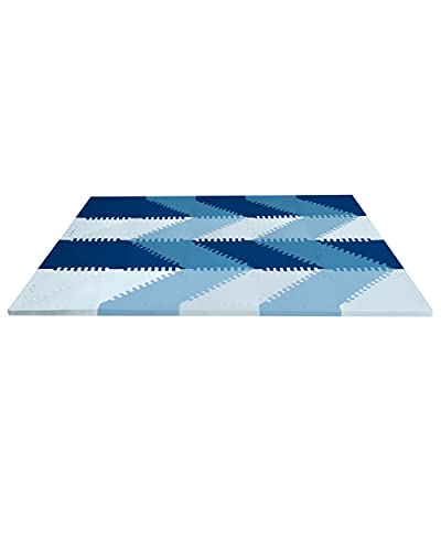 Skip Hop Baby Play Mat, Interlocking Foam Floor Tiles, 70" x 56", Playspot, Blue Ombre