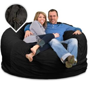 ultimate sack 6000 (6 ft.) bean bag chair cover in multiple colors: cover only. (6000, black suede)