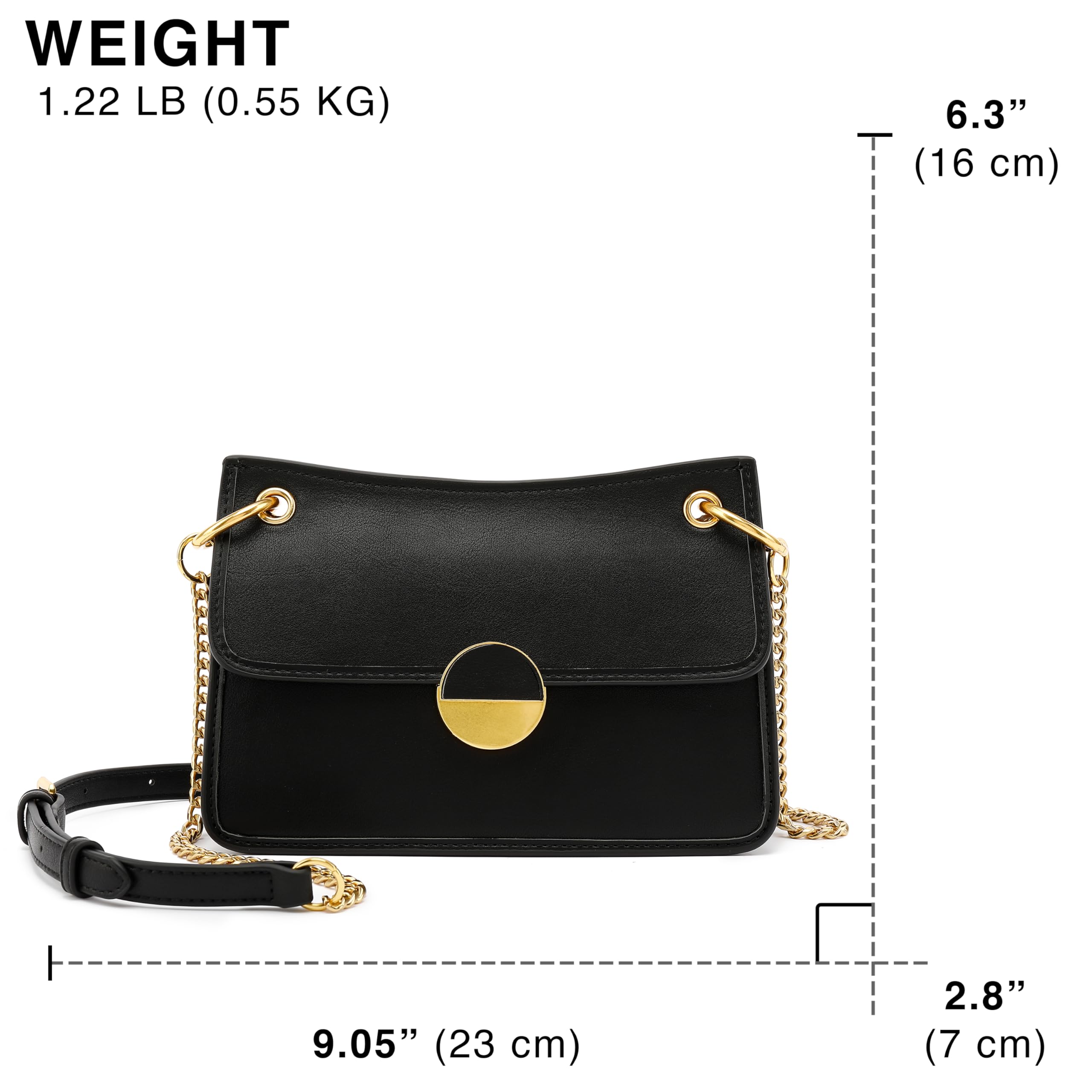 Scarleton Women’s Baguette Handbag, Small Crossbody Purse - Black