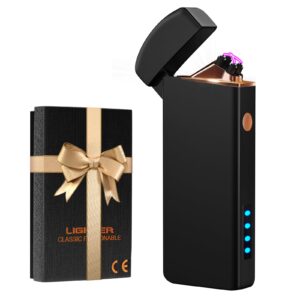 gifts for him her men boyfriend husband, coquimbo electric lighter usb rechargeable windproof lighter, flameless dual arc plasma lighter for household candle incense fireplace