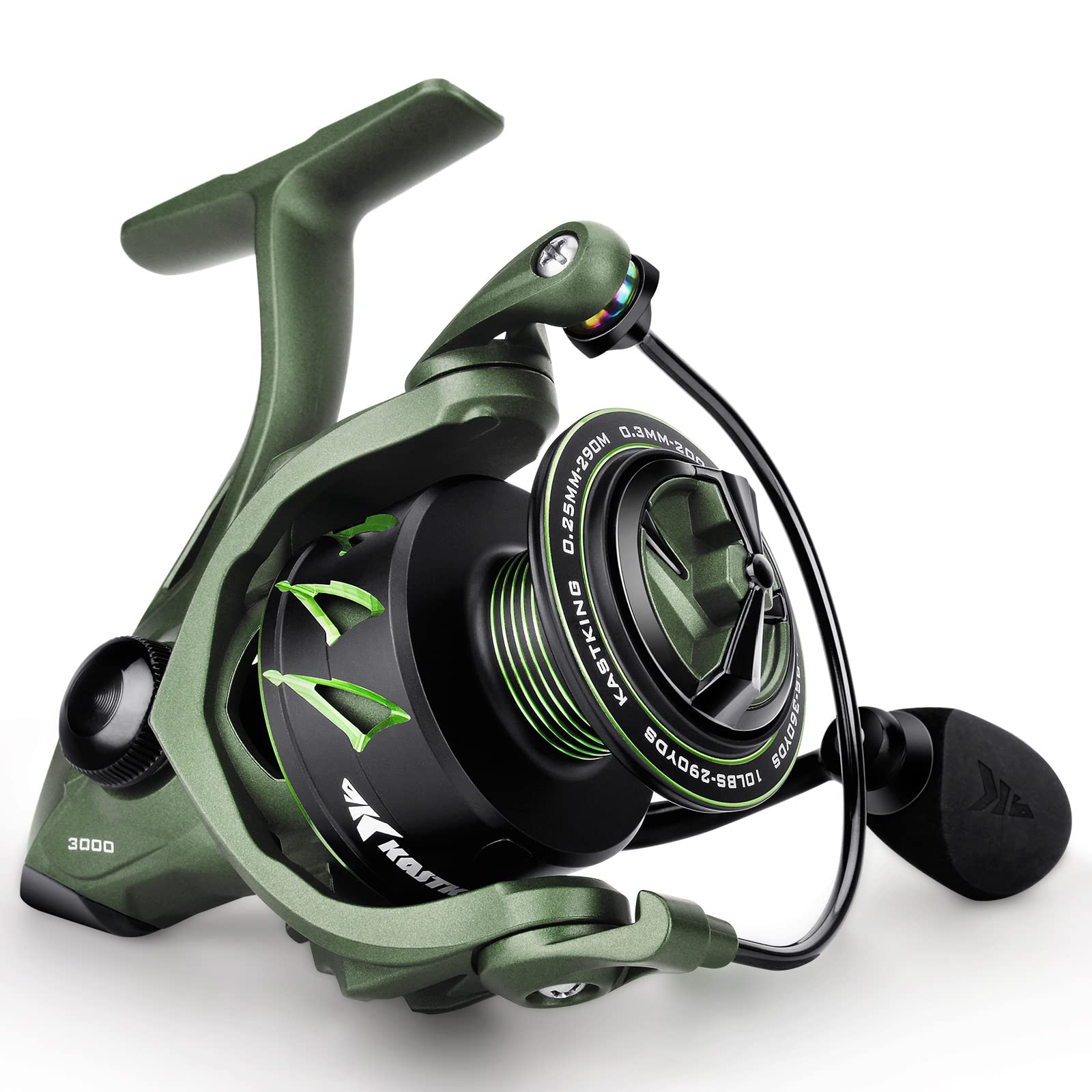 KastKing Spartacus II Spinning Reel, IPX5 Waterproof Rating,Size 4000,Stryker Green