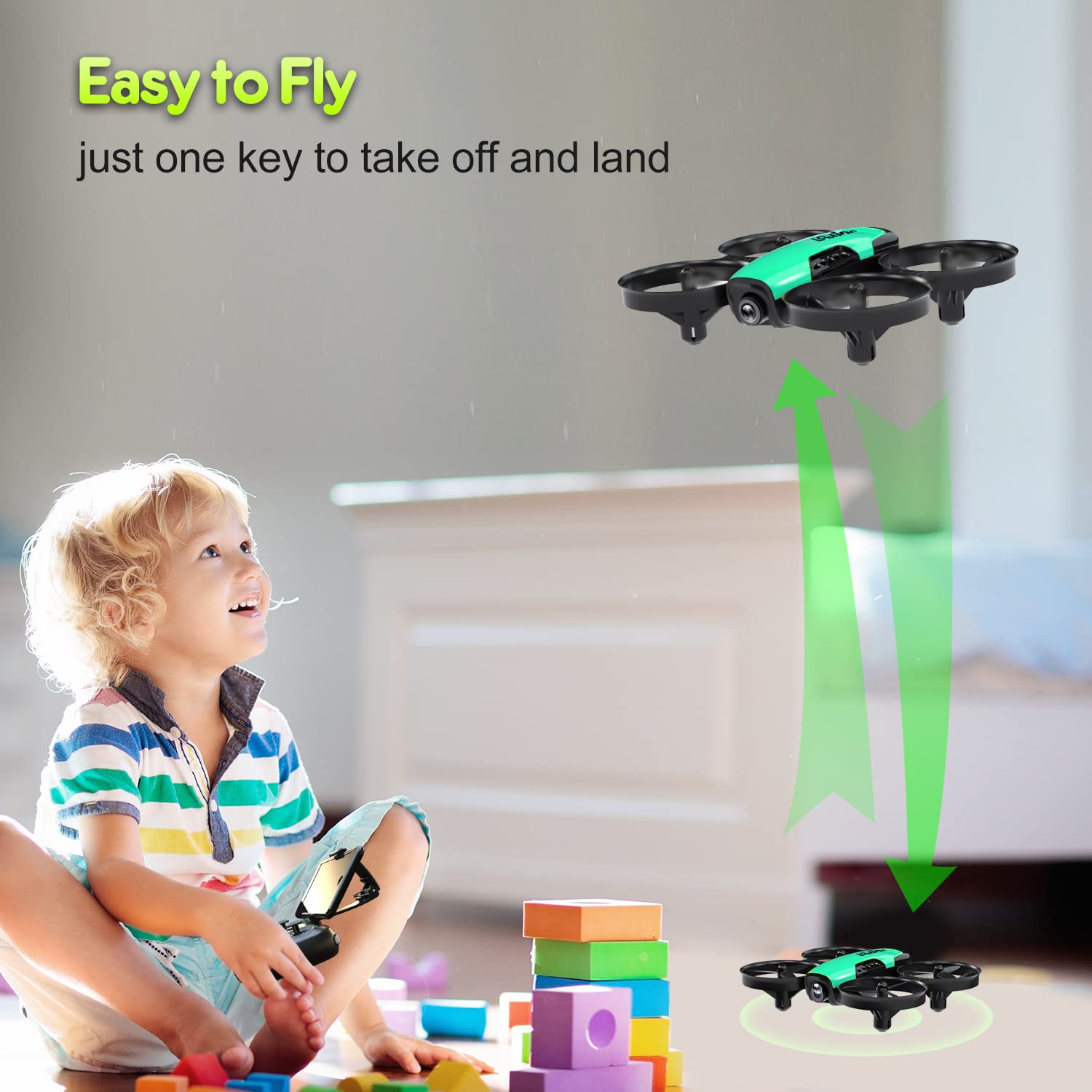 Loolinn | Drones for Kids with Camera - Mini Drone, Remote Control Quadcopter UAV with 90° Adjustable Camera, Security Guards, FPV Real Time Transmission Photos and Videos (Gift Idea)