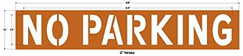 APS 12" FIRE LANE NO PARKING Stencil for Parking Lot | Parking Lot Stencils for Painting | Reusable No Parking Fire Lane Pavement Stencils for Parking Lot Markings | Made in USA w/Recycled Cardboard