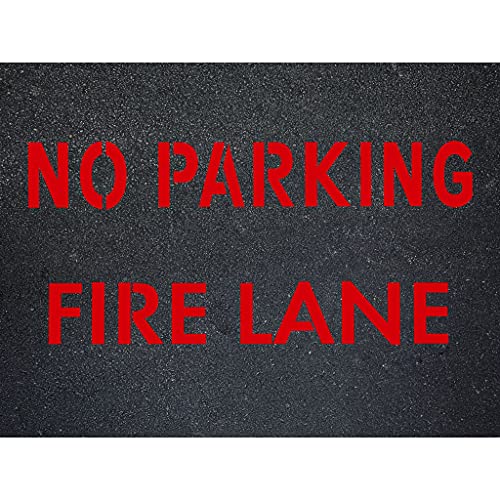 APS 12" FIRE LANE NO PARKING Stencil for Parking Lot | Parking Lot Stencils for Painting | Reusable No Parking Fire Lane Pavement Stencils for Parking Lot Markings | Made in USA w/Recycled Cardboard