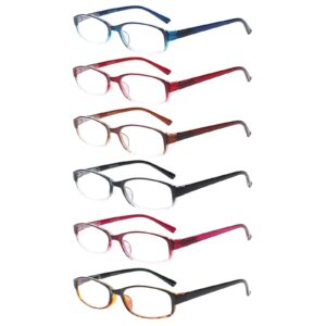 norperwis 6 pack ladies reading glasses for women blue light blocking spring hinge fashion eyeglasses readers for women (mix color, 1.25)