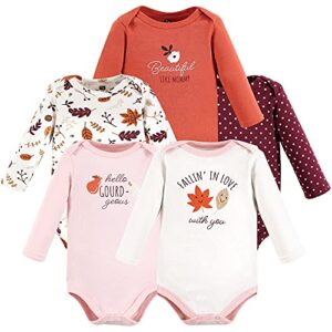 hudson baby boys cotton long-sleeve bodysuits, 9-12 months, unisex, pink fall