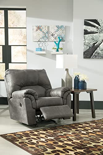 Signature Design by Ashley Bladen Faux Leather Manual Rocker Recliner, Gray