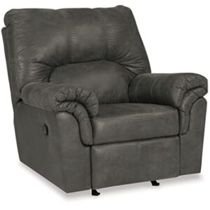 Signature Design by Ashley Bladen Faux Leather Manual Rocker Recliner, Gray