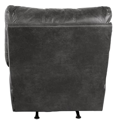 Signature Design by Ashley Bladen Faux Leather Manual Rocker Recliner, Gray