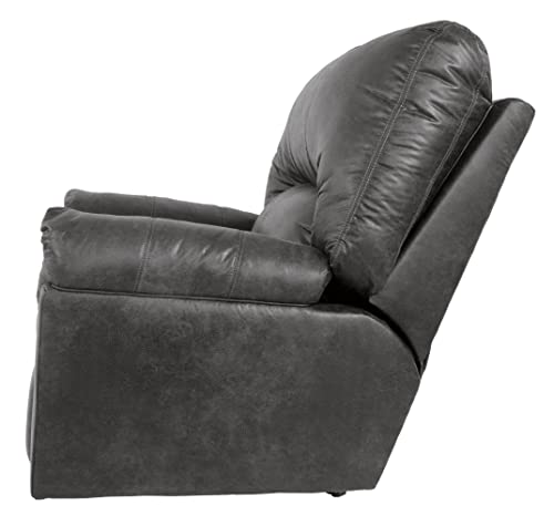 Signature Design by Ashley Bladen Faux Leather Manual Rocker Recliner, Gray