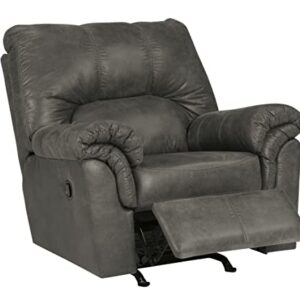 Signature Design by Ashley Bladen Faux Leather Manual Rocker Recliner, Gray