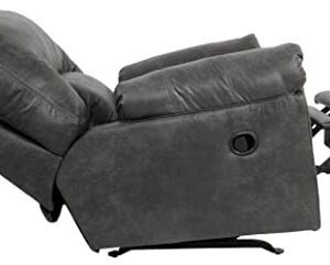 Signature Design by Ashley Bladen Faux Leather Manual Rocker Recliner, Gray