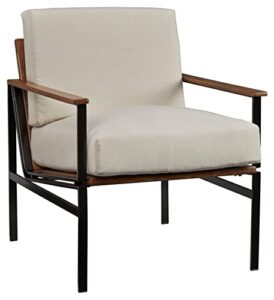 signature design by ashley tilden mid-century modern accent chair, ivory & black