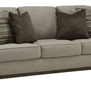 Signature Design by Ashley Kaywood Modern Sofa with 4 Throw Pillows, Brownish Gray