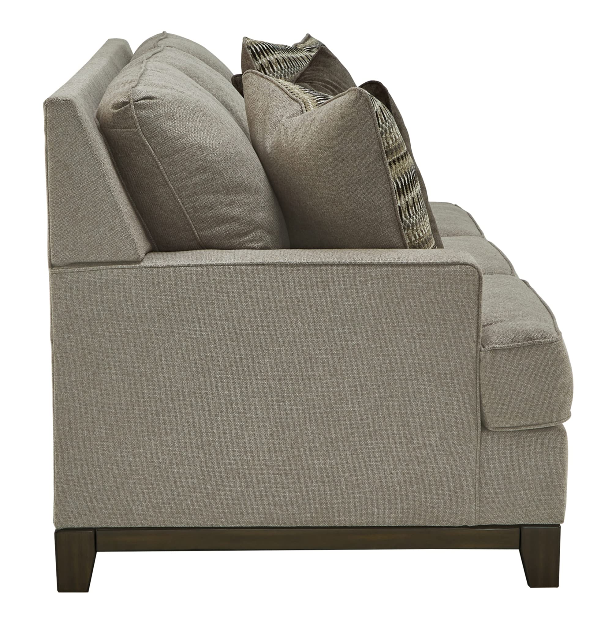 Signature Design by Ashley Kaywood Modern Sofa with 4 Throw Pillows, Brownish Gray