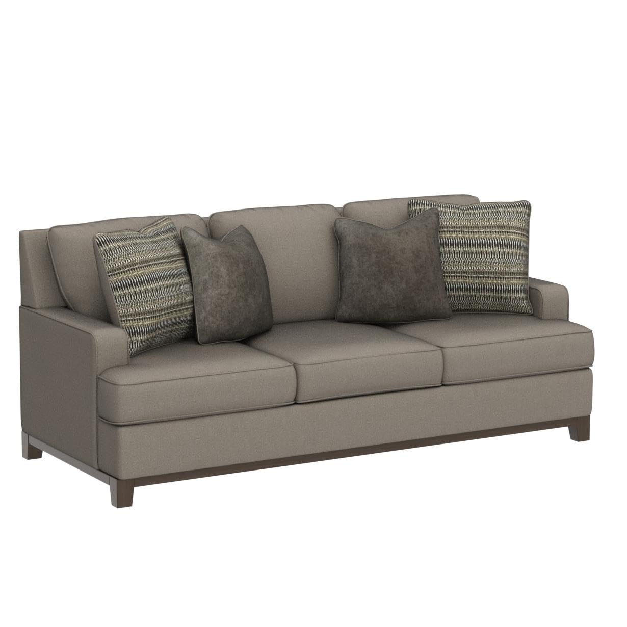 Signature Design by Ashley Kaywood Modern Sofa with 4 Throw Pillows, Brownish Gray