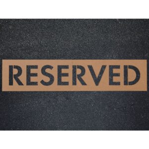 aps 12" reserved parking stencil for parking lot | reserved stencil for parking lot pavement markings | reserved parking lot stencils for painting | made in usa w/recycled reusable cardboard