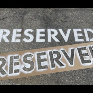 APS 12" RESERVED Parking Stencil for Parking Lot | Reserved Stencil for Parking Lot Pavement Markings | Reserved Parking Lot Stencils for Painting | Made in USA w/Recycled Reusable Cardboard