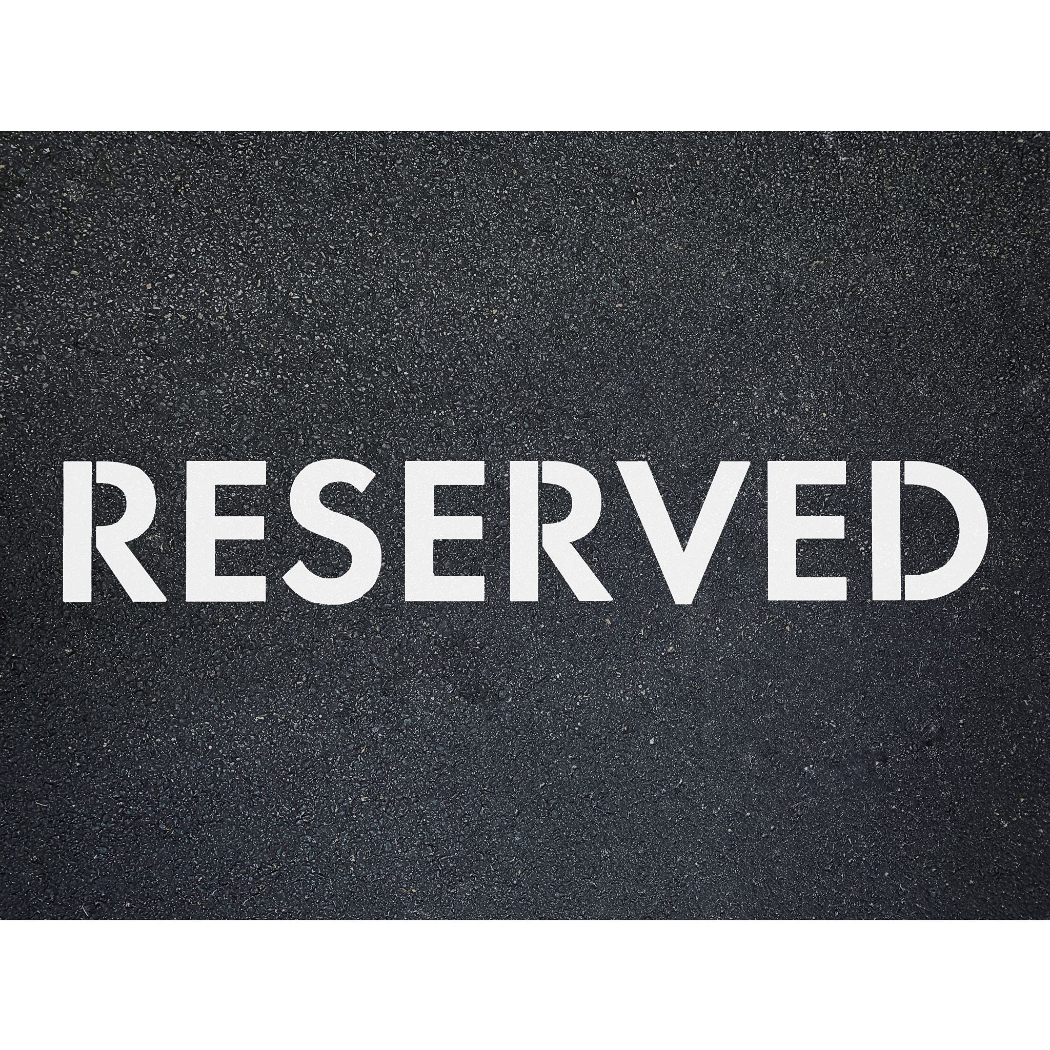 APS 12" RESERVED Parking Stencil for Parking Lot | Reserved Stencil for Parking Lot Pavement Markings | Reserved Parking Lot Stencils for Painting | Made in USA w/Recycled Reusable Cardboard