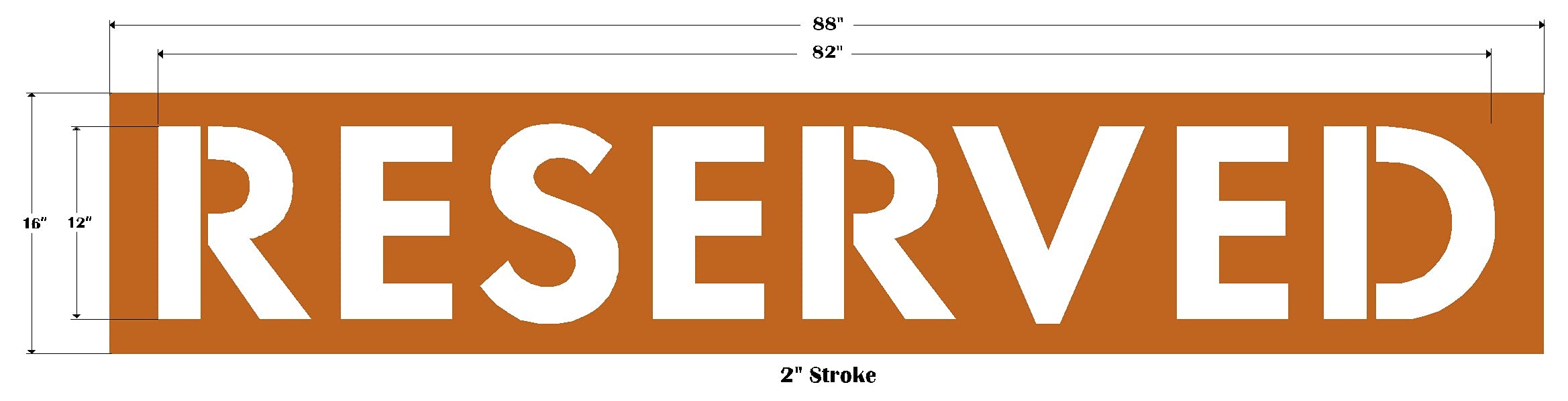 APS 12" RESERVED Parking Stencil for Parking Lot | Reserved Stencil for Parking Lot Pavement Markings | Reserved Parking Lot Stencils for Painting | Made in USA w/Recycled Reusable Cardboard