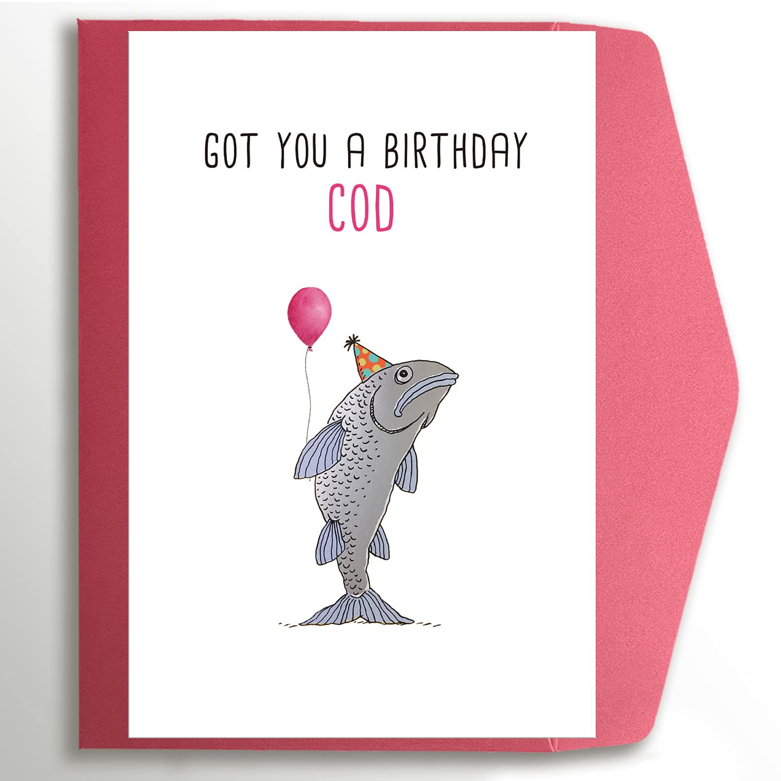 Ulbeelol Cod Fish Themed Funny Birthday Card - GOT YOU A BIRTHDAY COD, Happy Birthday Card