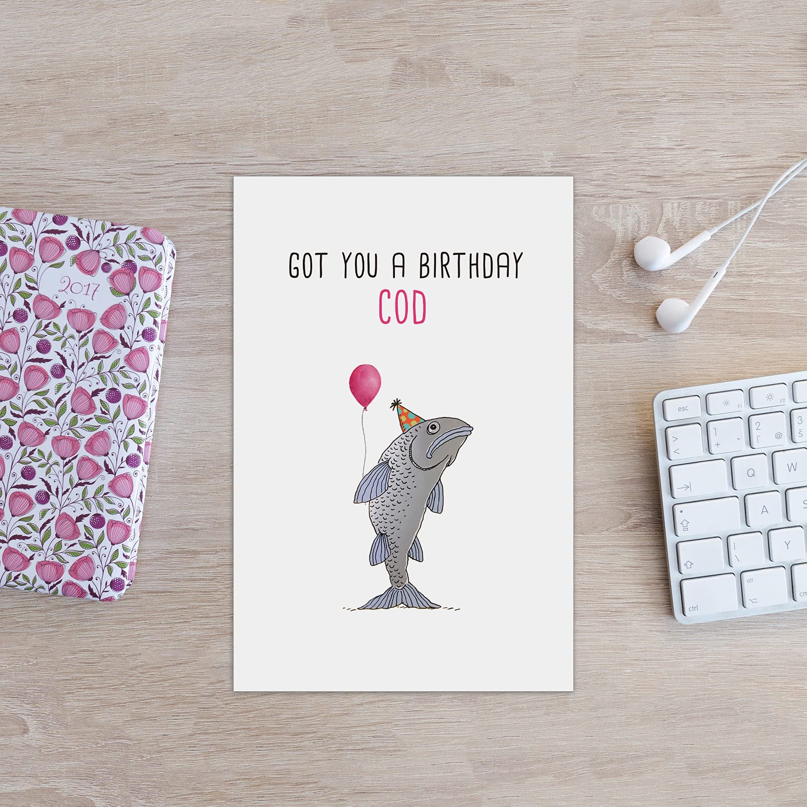 Ulbeelol Cod Fish Themed Funny Birthday Card - GOT YOU A BIRTHDAY COD, Happy Birthday Card