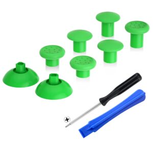 extremerate thumbsgear interchangeable ergonomic thumbstick for ps5 controller, for ps4 all model controller - 3 height domed and concave grips adjustable joystick - green