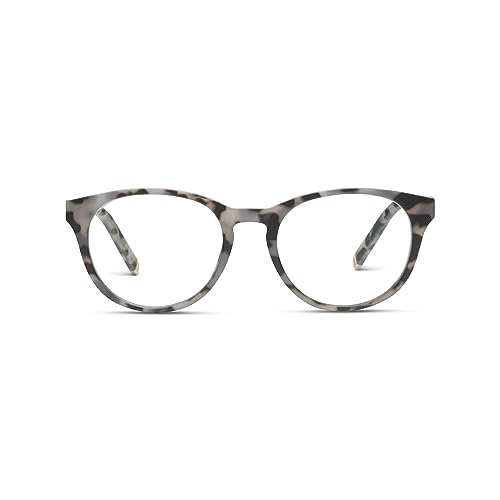 Peepers by PeeperSpecs Canyon Round Blue Light Blocking Reading Glasses, Gray Tortoise, 49 + 1.75