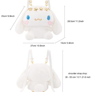 Roffatide Anime Cartoon Cute Cinnamoroll Dog Plush Doll Backpack Kawaii Lolita JK Girls Bag Birthday Gifts White