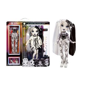 rainbow high shadow series 1 heather grayson- grayscale fashion doll. 2 grey designer outfits to mix & match with accessories, great gift for kids 6-12 years old and collectors, multicolor, 580782