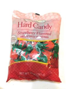 (1) 10 oz bag coastal bay strawberry flavored hard candy set of 4