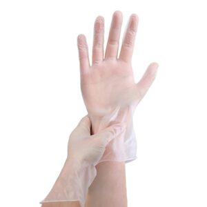 PEIPU Vinyl Disposable Gloves (Medium, 100-Pack),Powder Free, Cleaning Service Gloves, Latex Free