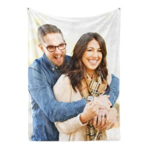 personalized photo blanket: custom soft throw with picture, fleece photo gift for husband, wife, girlfriend or boyfriend; customized flannel bedding birthday present with image (30"x40" sherpa)