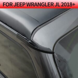 JWWY Update Rainwater Diversion Channel,Hardtop Rain Diverter ABS Drip Rail Extension Rain Gutter for Jeep Wrangler 2018-2022 JL JLU & 2020 Jeep Gladiator JT, Wrangler Exterior Accessories 2PCS