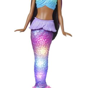 Barbie Dreamtopia Doll, Mermaid Toy with Water-Activated Light-Up Tail, Purple-Streaked Hair & 4 Colorful Light Shows