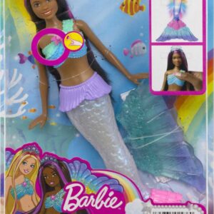 Barbie Dreamtopia Doll, Mermaid Toy with Water-Activated Light-Up Tail, Purple-Streaked Hair & 4 Colorful Light Shows