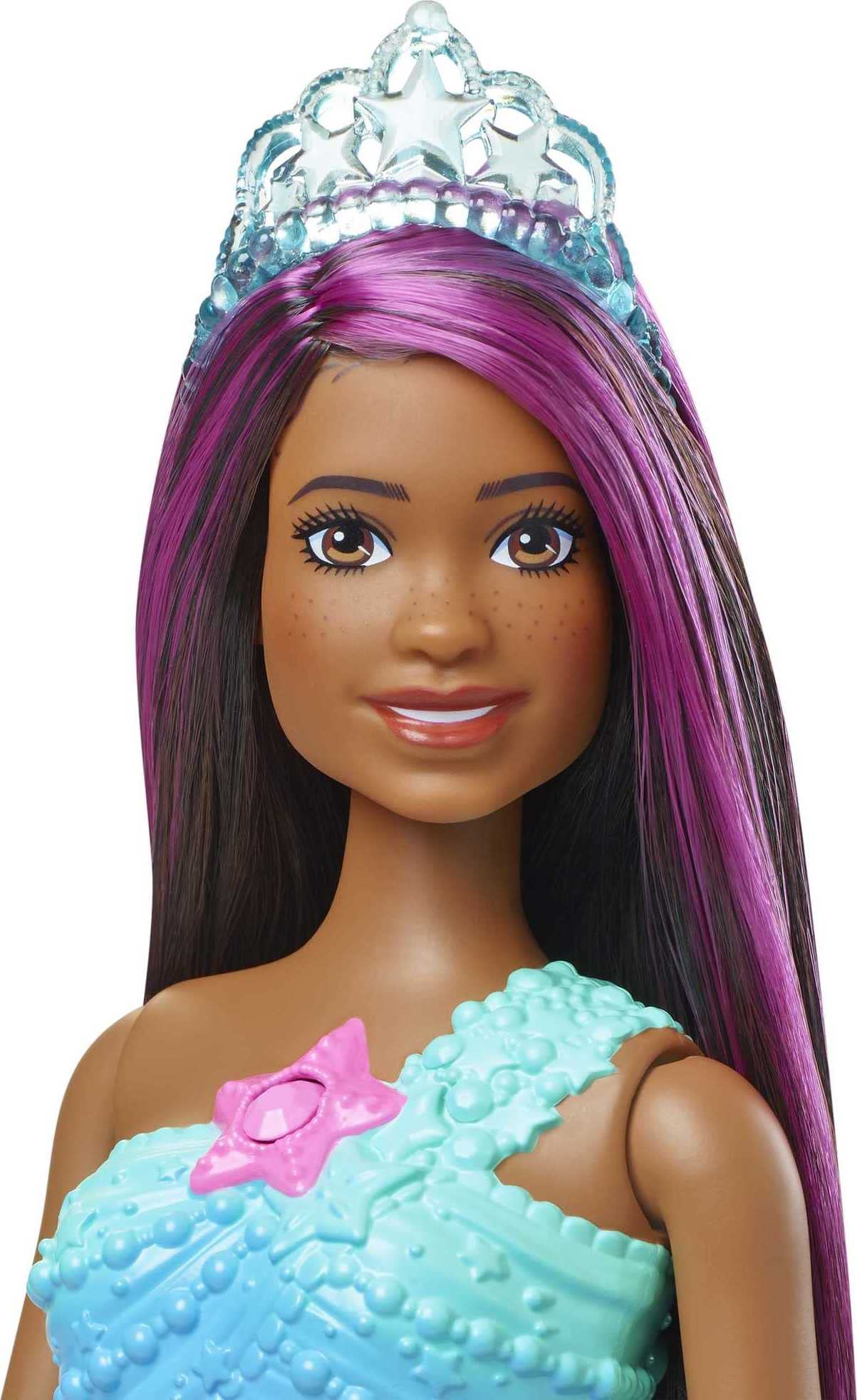 Barbie Dreamtopia Doll, Mermaid Toy with Water-Activated Light-Up Tail, Purple-Streaked Hair & 4 Colorful Light Shows