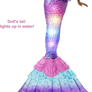 Barbie Dreamtopia Doll, Mermaid Toy with Water-Activated Light-Up Tail, Purple-Streaked Hair & 4 Colorful Light Shows