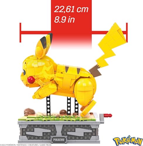 Mega Pokémon Building Toys Set Motion Pikachu with 1092 Pieces and Running Movement, for Adult Collectors