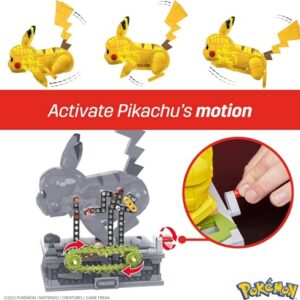 Mega Pokémon Building Toys Set Motion Pikachu with 1092 Pieces and Running Movement, for Adult Collectors