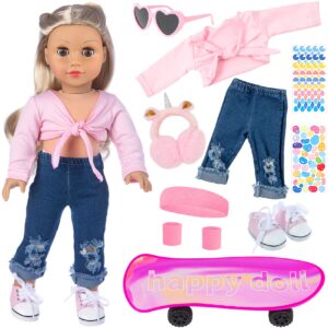 zita element 18 inch girl doll scooter skateboard clothes and accessories - 18 inch doll clothes set sport shoes scooter and other outdoor sport stuff