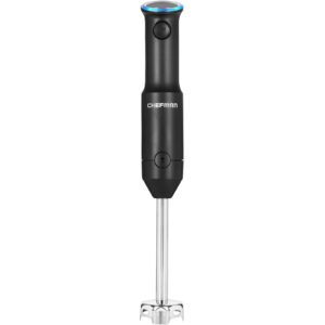 chefman cordless portable immersion blender with one-touch speed control - quick mix for shakes, smoothies, soups, dips, sauces - black - stainless steel blades - bpa-free - dishwasher safe