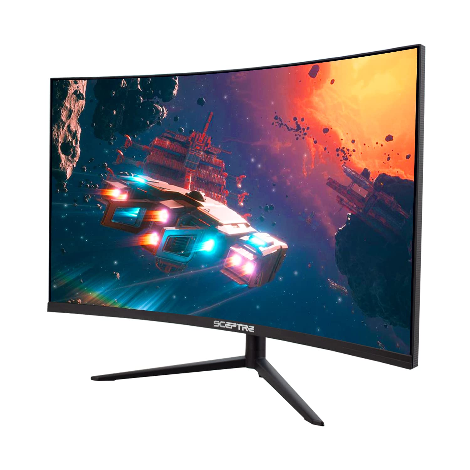 Sceptre 32 inch Curved 2K Gaming Monitor QHD 2560 x 1440 up to 165Hz 144Hz 1ms HDR400 400 Lux AMD FreeSync Premium, Height Adjustable DisplayPort HDMI Build-in Speakers Machine Black (C325B-QWD168)